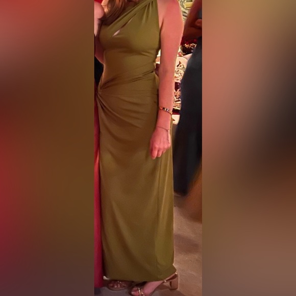 NICHOLAS | Dresses | Lime Green One Shoulder Gown | Poshmark